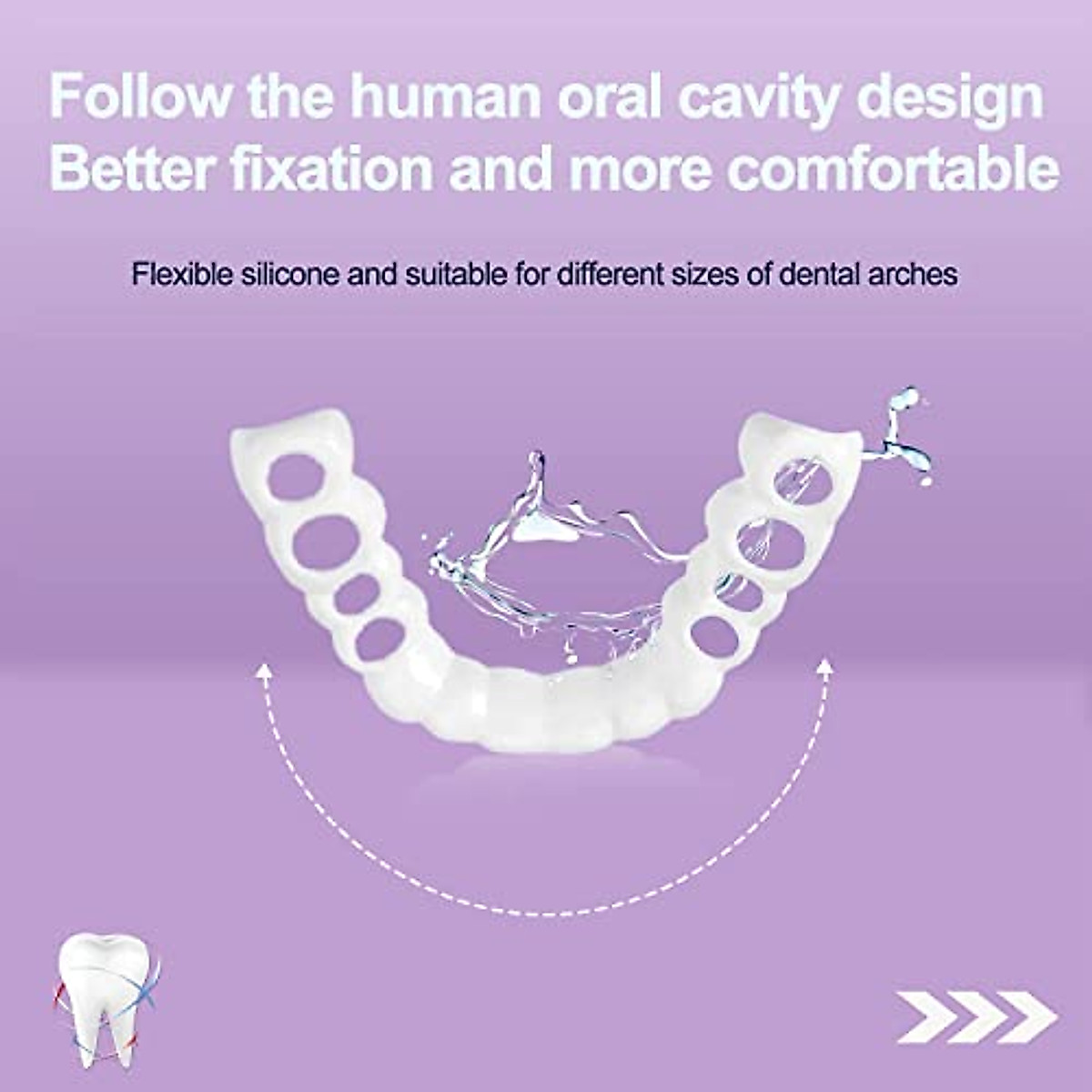 Denture Teeth Temporary Fake TeethSnap On Veneers, Snap in Teeth for Men and Women,Cover The Imperfect Teeth,No Pain No Shot No Drilling,Fix Confident Smile(2 Pcs)