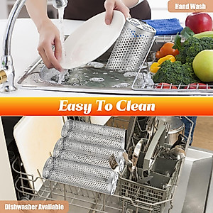 Grill Basket - Outdoor Rolling BBQ Basket - 2 Pcs Stainless Steel Grill Mesh, Rolling Grill Baskets for Outdoor Grill, Portable Grill Accessories for Outdoor Grill - Grilling Gifts for Men Dad Husband Him