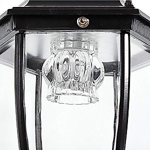 Aluminum Retro Solar Post Cap Light, Outdoor Garden Patio Summit Solar Powered Post Cap Light for Woods Posts （Black）