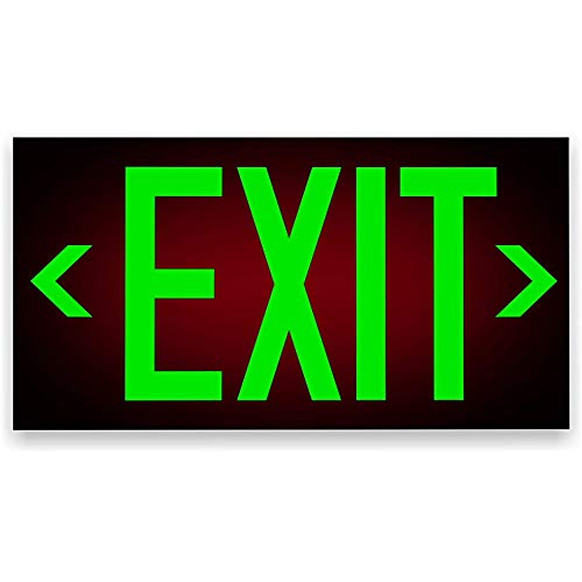 Photoluminescent Exit Sign Red - Pack of 2 - Aluminum - UL 924 Code Approved/IBC/NFPA 101 / NightBright USA Part Number ULR-050 II
