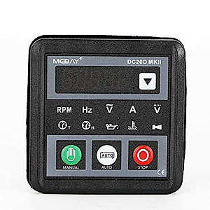 Generator Controller DC20D Genset Controller Automatic Generator Start Controller Module Electronic Diesel Gasoline Engine Generator Controller Micro-Computer Control LED Display