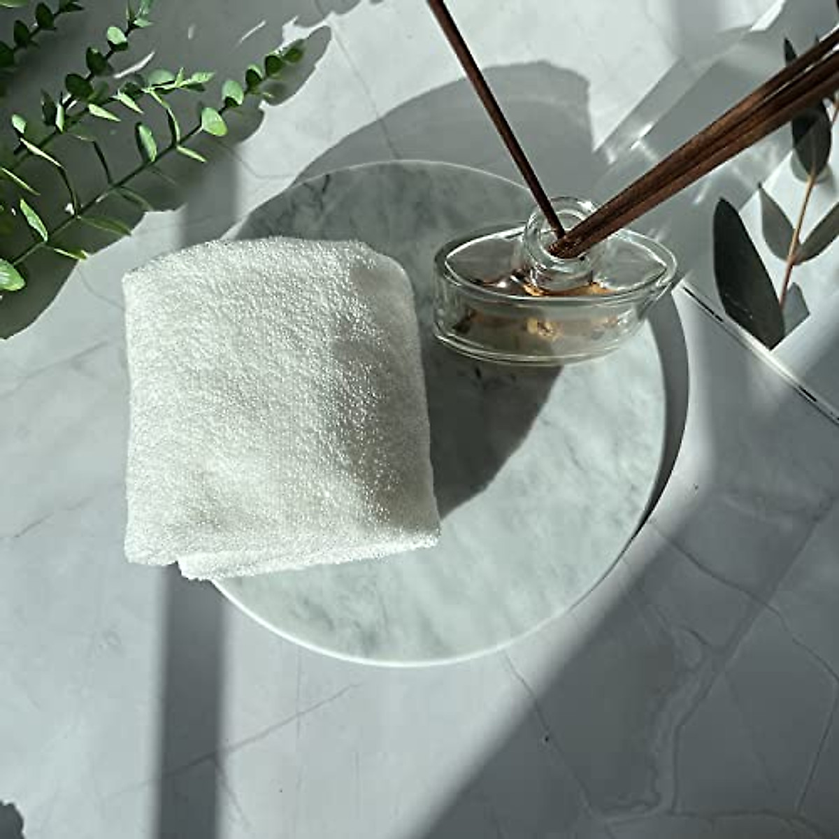 BustleDust 100% Natural Marble Pastry Board for Food, Tea, Coffee, Breakfast, Snacks, Cheese, Appetizers - Use in Kitchen, Bathroom, Office - Natural Marble (Gray White,Glossy Surface)