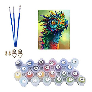 Kimily DIY Paint by Numbers for Adults Kids DIY Painting Acrylic Paint by Numbers Painting Kit Home Wall Living Room Bedroom Decoration Dragon