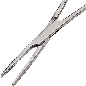SURGICAL ONLINE 2 Piece Curved & Straight 8" Hemostat Set, Stainless Steel Locking Tweezer Clamps - Ideal Hemostats for Nurses, Fishing Forceps, Crafts and Hobby
