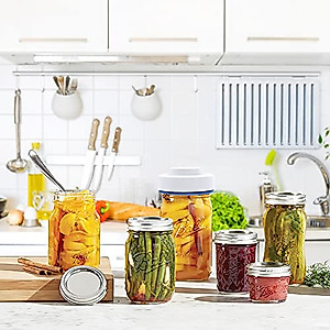 Mason Jar Vacuum Sealer, Vacuum Sealer for Jars with Accessory Hose Compatible with FoodSaver Vacuum Sealer, Wide-Mouth & Regular-Mouth Mason Jar with Manual Portable Vacuum Pump and Lid Opener