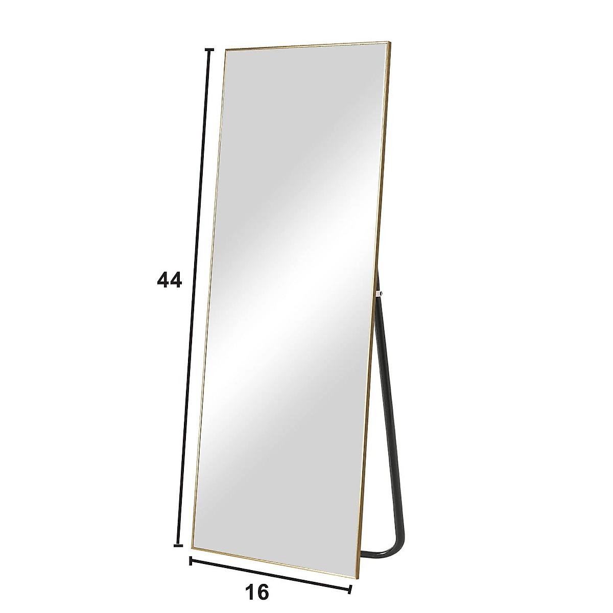 Natsukage Full Length Mirror Wall Mirror Full Length Mirror for Wall Hanging or Leaning Against Wall Dressing Mirror Body Mirror Aluminum Alloy Frame (44"x16", Gold)