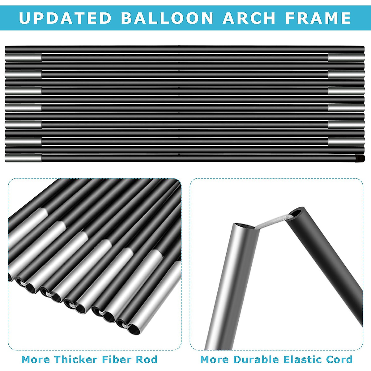 VETOGETHER Updated Balloon Arch Kit, 21ft Adjustable Balloon Arch Stand with Base in 9FT Width and 10FT Height, Threaded Design Balloon Arch Frame for Birthday Baby Shower Party Ballon Arch Kit