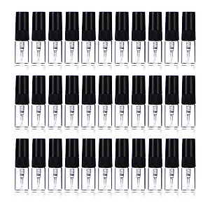 Enslz 2ml mini Perfume Mist Spray Bottles Refillable Mini Empty Travel Clear Refillable Atomizer Glass Bottles 30pcs (2ml)
