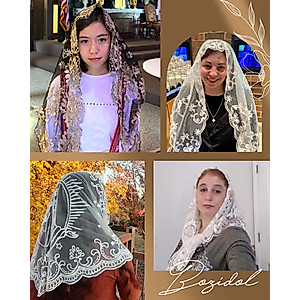 Bozidol Catholic Church Mantilla Religious Orthodox Prayer Veil Chapel Wedding First Communion Veil Iglesia Velos (White)