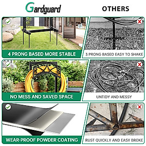 Garden Hose Holder Thick Metal Hose Holder Freestanding Hose Holders Detachable Water Hose Holder Decorative Hose Storage Heavy Duty Hose Organizer For Outdoor Yard Black