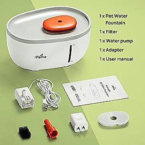 iPettie Avocado Pet Water Fountain with LED Light, 67oz/2.0L, Ultra Quiet Cat Water Fountain with Filter, Automatic Pet Water Fountain for Cats and Small Dogs, White