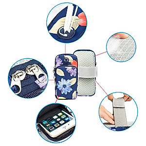 WATACHE Sports Arm Bag, Universal Unisex Armbands Exercise Workout Running Gym Armbands Phone Holder Pouch Case with Earphone Hole for iPhone, Samsung Galaxy and LG,#1Dark Blue