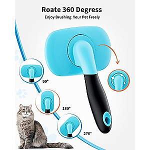 Glendan Dog Brush & Cat Brush- Slicker Pet Grooming Brush- Shedding Grooming Tools(Blue)