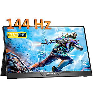 Intehill 144Hz Portable Monitor 1080P - 17.3 Inch Portable Gaming Monitor Freesync 144Hz USB-C HDMI for PC/PS5/Xbox, 144Hz Monitor with Wide Compatibility