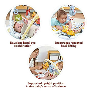 Yookidoo 3-in-1 Urban Baby Gym. Lay-to-Sit Up Play Mat with Tummy Time Pillow and Infant Toys. Easy Fold and Carry. 0-12 Month