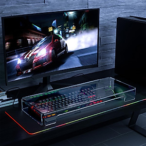 BOSSCASA Acrylic Computer Keyboard Cover, Mechanical Keyboard Dust Cover PC Keyboard Cat Protector, Cat Keyboard Protector (1 Pack, Clear)