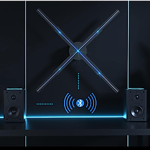 3D hologram fan-19.6in 1080PX Hi-Resolution 576 HD LED beads hologram fan-Holographic Video Advertising Projector Support real-time screen casting+splicing+Bluetooth audio+APP (A-P50)