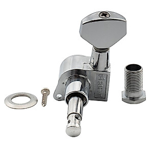Wilkinson 6 inline E-Z-LOK Guitar Tuners Machine Heads Tuning Pegs Keys Set for Fender Stratocaster/Telecaster Electric Guitar, Chrome