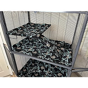 7-piece Cage Liner Set Midwest Double Critter/Ferret Nation “Winter Pinecones Black" for Rats, Sugar Gliders, Ferrets, Chinchillas