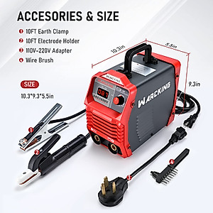WARCKING 160A Digital Stick Welder, 110/220V Dual Voltage IGBT Inverter ARC Welding Machine, Mini Portable MMA Welder Machine with Hot Start and Anti-Stick