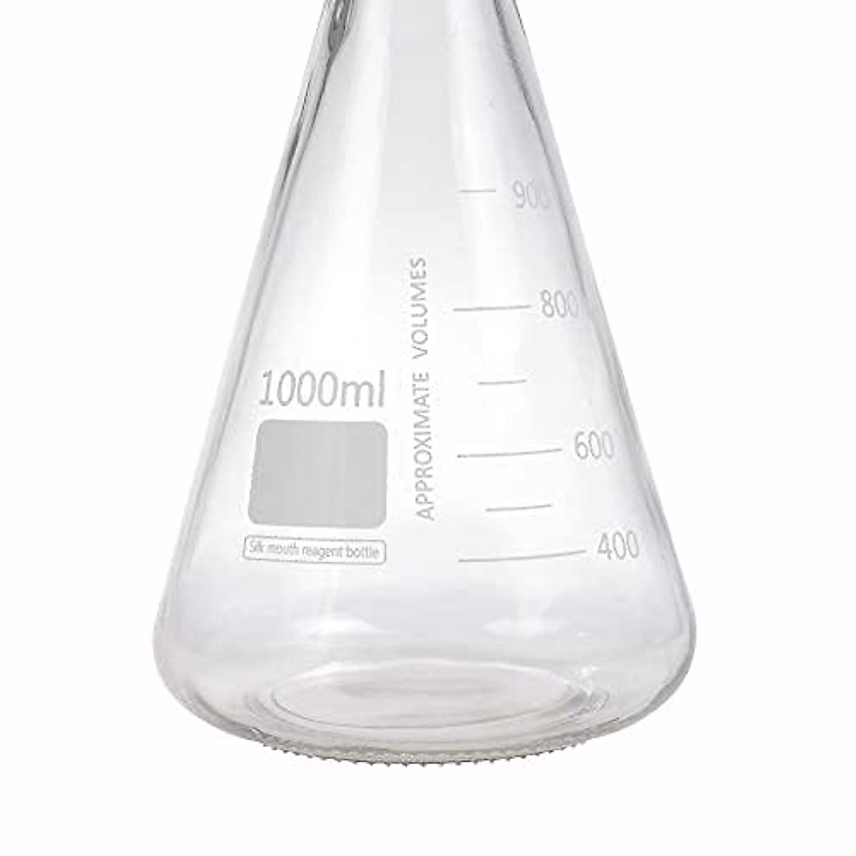 3 Pieces Pastein 1000ml Narrow Mouth Graduated Lab Erlenmeyer Glass Flask Bottle with GL45 Screw Cap (Blue)