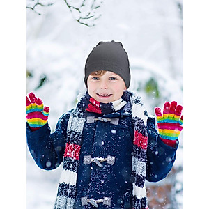 4 Pieces Kids Snood Winter Neck Warmers Fleece Gaiter Windproof Cuellos Cover (Black, Dark Grey, Royal Blue, Navy Blue)