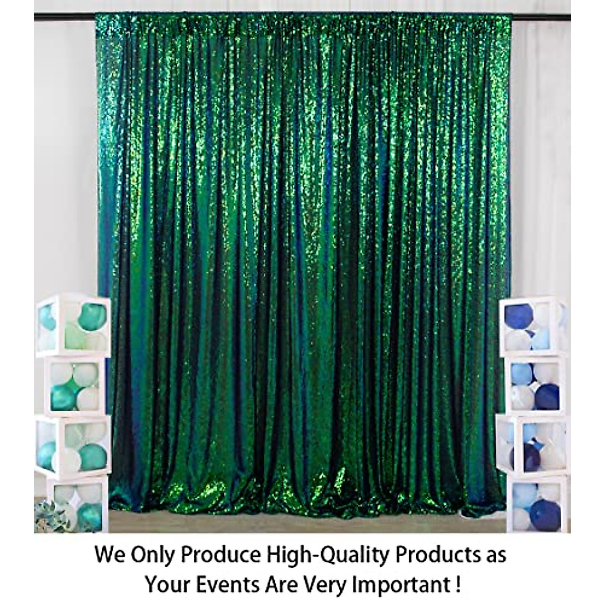 Sequin Backdrop 5FTx7FT Iridescent Green Sequin Backdrop Curtain Photo Backdrop 7FT Green Glitter Backdrop for Photography Wedding Backdrop Drapes Happy Birthday Backdrop Baby Shower Backdrop