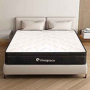 elitespace Twin Size Mattress,10 Inch Twin Hybrid Mattresses,Memory Foam Spring Grey Mattress,Medium Firm Mattress Breathable Comfortable for Sleep Supportive and Pressure Relief,CertiPUR-US.