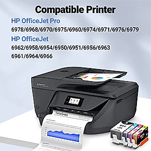 Compatible 902XL (4-Pack) Ink Cartridge Replacement for HP 902XL 902 High Yield, Work for Officejet Pro 6978 6960 6962 6968 6954 6958 6950 6951 6970 Printers (Black, Cyan, Magenta, Yellow)