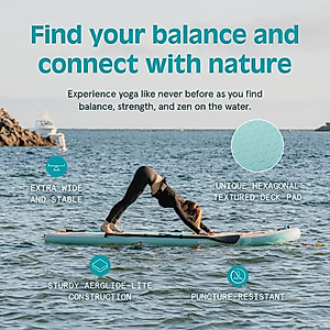 Retrospec Weekender-Yogi 10' Extra Wide Inflatable Stand Up Paddleboard iSUP Bundle w/ paddle board carrying case, aluminum paddle, removable fins, pump & phone case