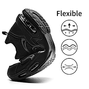 B BEASUR Air Shoes for Women Athletic Sports Workout Gym Tennis Running Sneakers Size 9 - Black/Gray