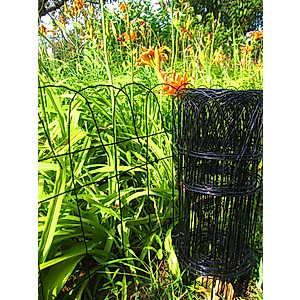 Black Garden Border Edging Folding Fence Roll 14 inches by 20 feet Scroll Top Rolled Yard Fencing Garden Fence, Metal Wire Garden Fence for Outdoor Yard Landscape Patio,Flower Bed Edging.