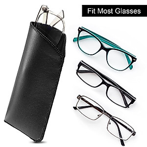 Frienda 5 Pack Soft Eyeglass Case Leather Sunglasses Pouch Slim Travel Eyewear Holder Portable Slip Bag for Women Men Kids