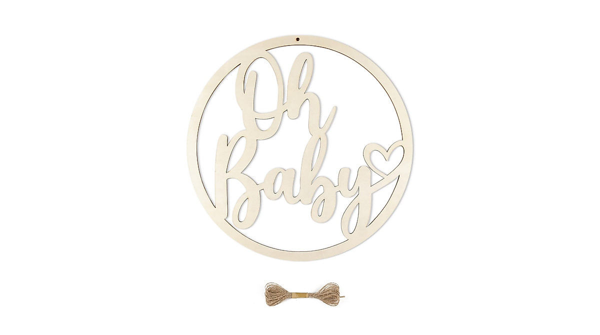 Large Wooden Oh Baby Sign | Baby Shower & Nursery Decor