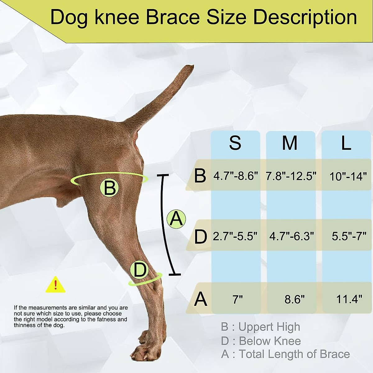 WENQUSEN Dog Leg Support - for Leg Wounds After Surgery for Ligament tears, with Support Strips to Protect The Dog's Leg Wounds. Breathable and Comfortable (L)