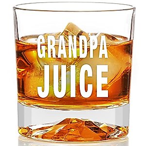 PONPUR Grandpa Juice Whiskey Glass & Old Lives Matter Whiskey Glass, Christmas Stocking Stuffers For Grandpa Grandfather, The Men Who Are Grandpa Grandfather
