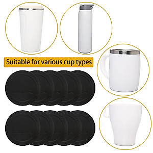 Mozeat Lens 10Pcs Rubber Bottoms for Sublimation Tumblers, Protective Anti-Slip Silicone Bottoms with Adhesive, Tumbler Bumpers Rubber Bottom for Skinny Tumblers