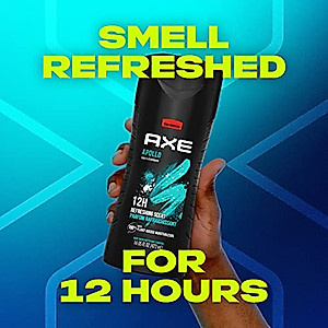 AXE Body Wash Apollo 4 Count for Long Lasting Freshness Sage & Cedarwood Men's Body Wash with Odor-Busting Prebiotics 16 oz