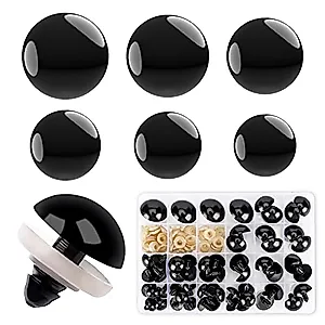 16~30 mm Large Black Safety Eyes for Amigurumi Crochet Crafts Dolls Making Stuffed Animals and Teddy Bear