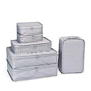 JJ POWER Travel Packing Cubes, Luggage Organizers with Shoe Bag (Grey)