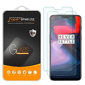 (2 Pack) Supershieldz Designed for OnePlus 6 Tempered Glass Screen Protector, 0.28mm, Anti Scratch, Bubble Free