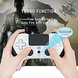TERIOS Wireless Pro Controller Compatible with PS4 /PS4 Pro/PS4 Slim Console, Gaming Remote with Built-in 800mAh Rechargeable Battery/Precise Joystick/Audio/Turbo/Advanced Buttons Programming (Black)