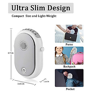 Portable Hanging Neck Fan Wearable Personal Fan Battery Operated USB Rechargeable 3 Speed Mini Handheld Air Conditioning Cooling Refrigeration Necklace Fan for Women Eyelash Camping Outdoor(White))