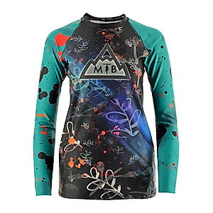 Loka Wear Dark Teal Forest Womens Long Sleeve MTB Mountain Bike Cycling Gravel Jerseys Shirt Quick Dry Moisture Wicking (Medium)