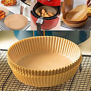 Air Fryer Liners - 100pcs Air Fryer liners Disposable | Heat Resistant, Oil-Proof & Water-proof Paper Parchment for Baking & Cooking | Food Grade Parchment for Air Fryer, Steamer, Microwave | 6.3”