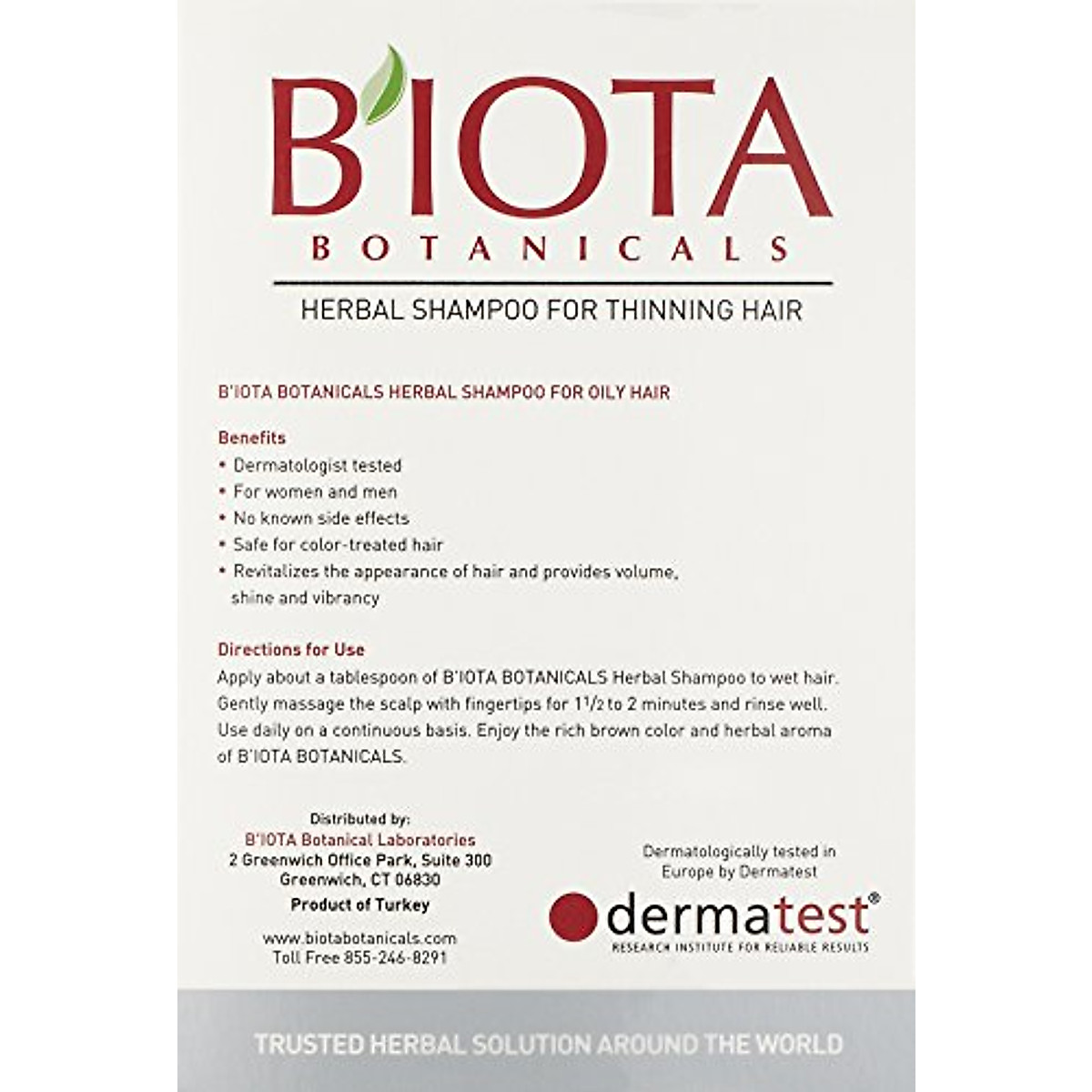 BIOTA BOTANICALS ADVANCED HERBAL CARE SHAMPOO (OILY CARE FORMULA)