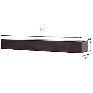MANTELSDIRECT 72 Inch Floating Fireplace Mantel Wood Shelf in White Wash - Austin from Mantels Direct | Wooden Rustic Wall Shelf Perfect for Décor and Electric Fireplaces