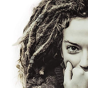 Viking Rune Beard Bead Coil Set (4-Pack) - Norse Rings for Hair, Dreads & Beards