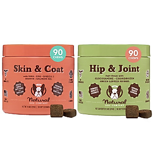 Natural Dog Company Wellness Bundle for Dogs, Skin & Coat Supplements for Dogs, Hip & Joint and Glucosamine for Dogs