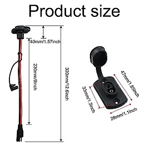 Kyuionty 2 Pack SAE Connector Power Socket Sidewall Port, 12AWG Solar Panel Flush Mount SAE Plug Adapter, Weatherproof SAE Quick Connector for Solar Generator Battery Charger